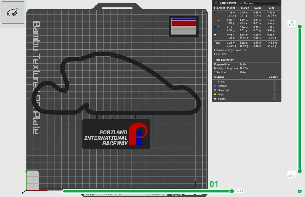 Portland International Raceway Track Map With Nameplate (2 and 4 color ...
