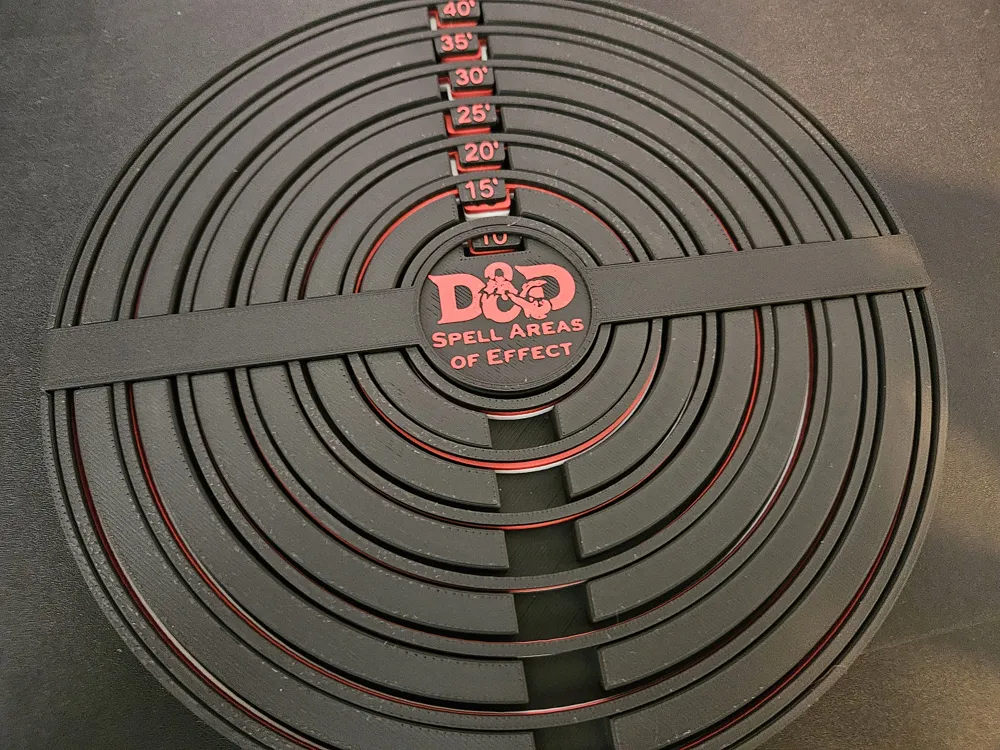 DnD Round Spell Area of Effect Templates + Holder - Free 3D Print Model ...