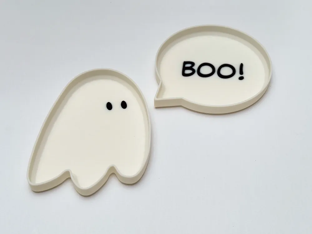 Halloween Tray Set: Adorable Ghost and Chat Bubble by vlycser ...