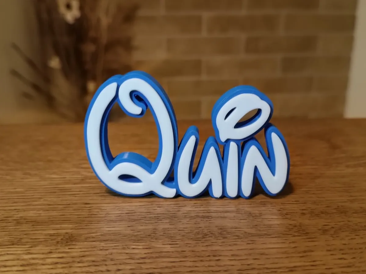 Disney Name Sign Quin Kid Room Wall Decor Tag - Free 3D Print Model ...