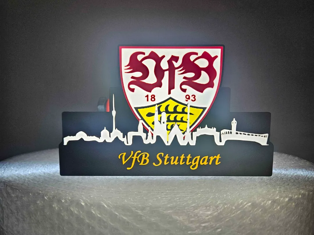 Lightbox VFB Stuttgart with skyline! - Free 3D Print Model - MakerWorld