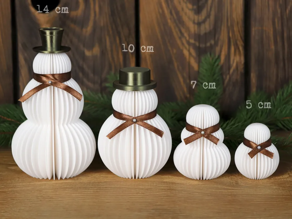 Paper Snowman Family: Elegant Winter Decor by Johnny_Bit MakerWorld: Download Free 3D Models