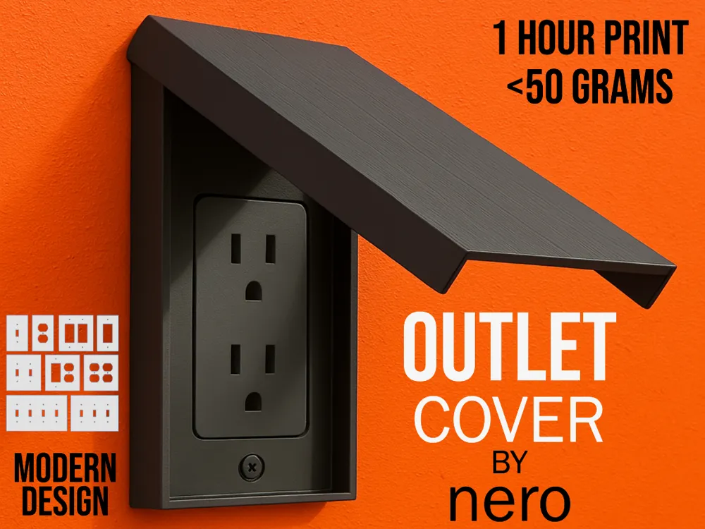 Modern Outlet Cover - Minimalist Design - Free 3D Print Model - MakerWorld