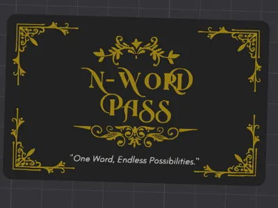N word pass card |CREDIT CARD SIZE| AMS by D4ve - MakerWorld