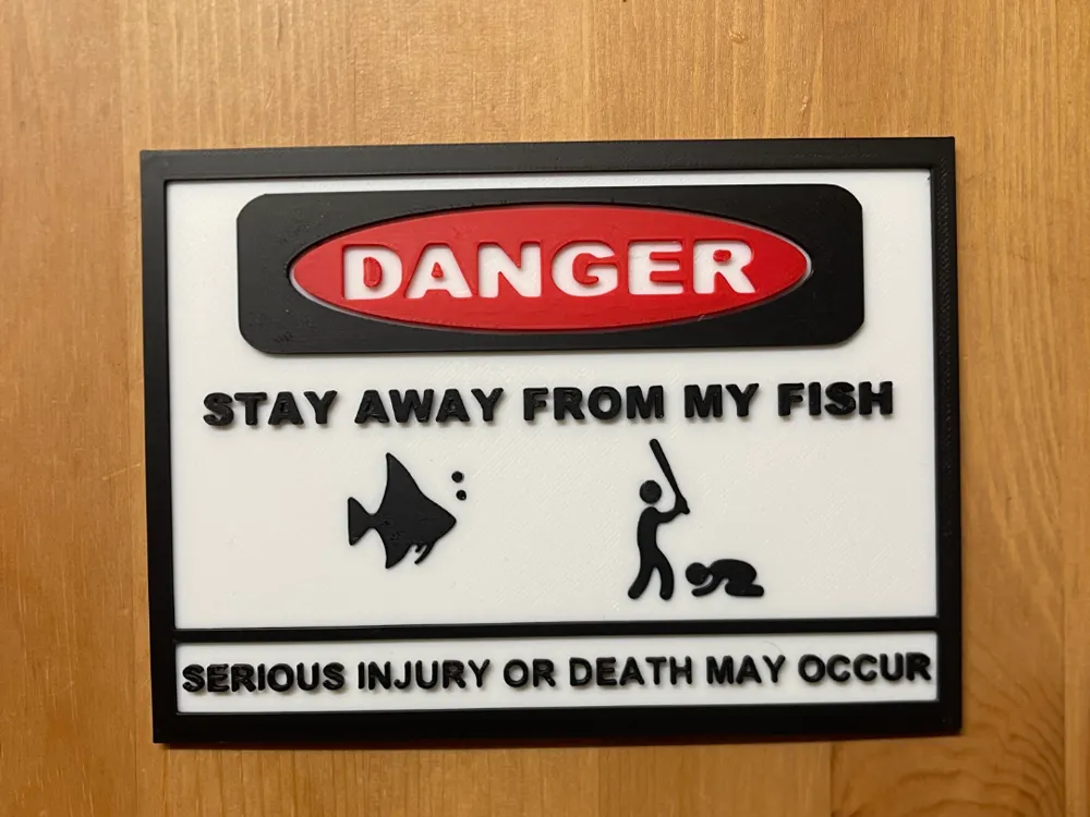 Danger Fish Sign by Morganja MakerWorld: Download Free 3D Models