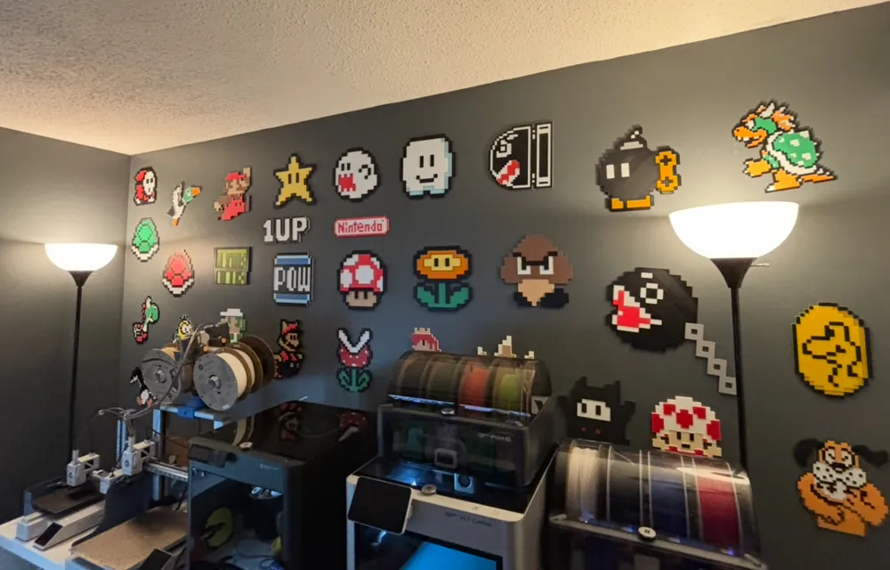 16-bit Mario and Luigi Wall Art by birdhouse8669 MakerWorld: Download ...