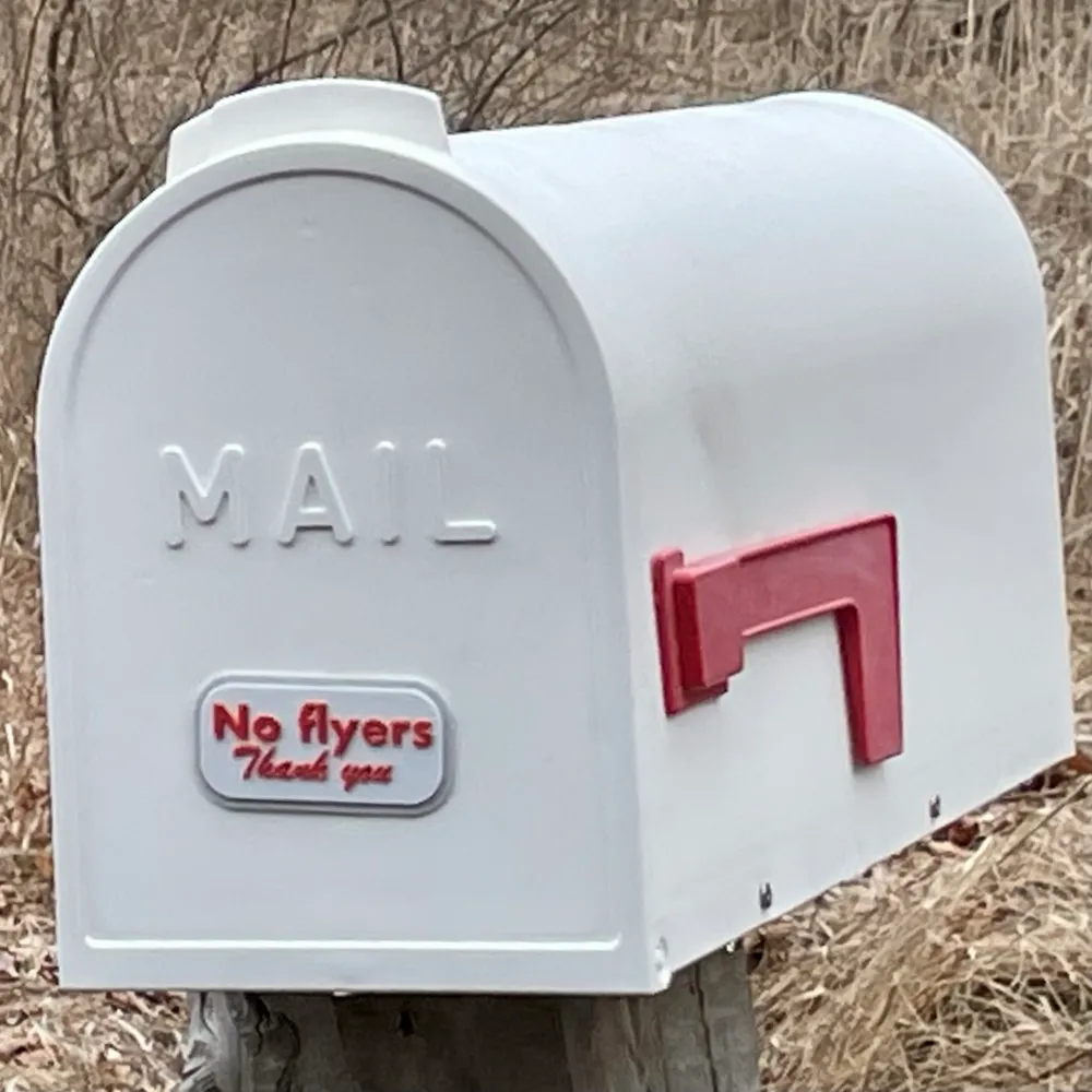 "No flyers" sign for mailbox by claybox3D - MakerWorld