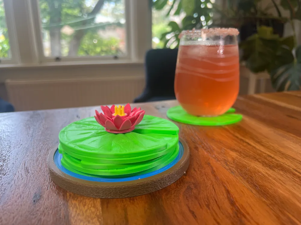 Lily Pad Coaster Set - Free 3D Print Model - MakerWorld