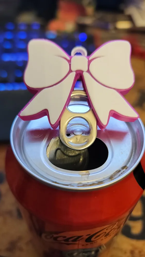 Kawaii Bow Keychain Can Opener | 2 Color - Free 3D Print Model - MakerWorld