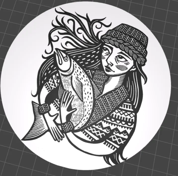 Fisherwoman engraving by Fexa - MakerWorld