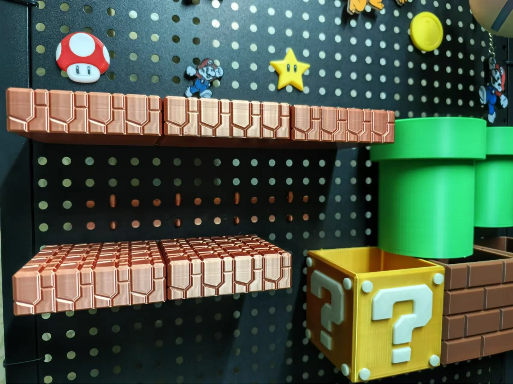Pegboard Accessories Mario Brick Display Platform Connectable Version ...