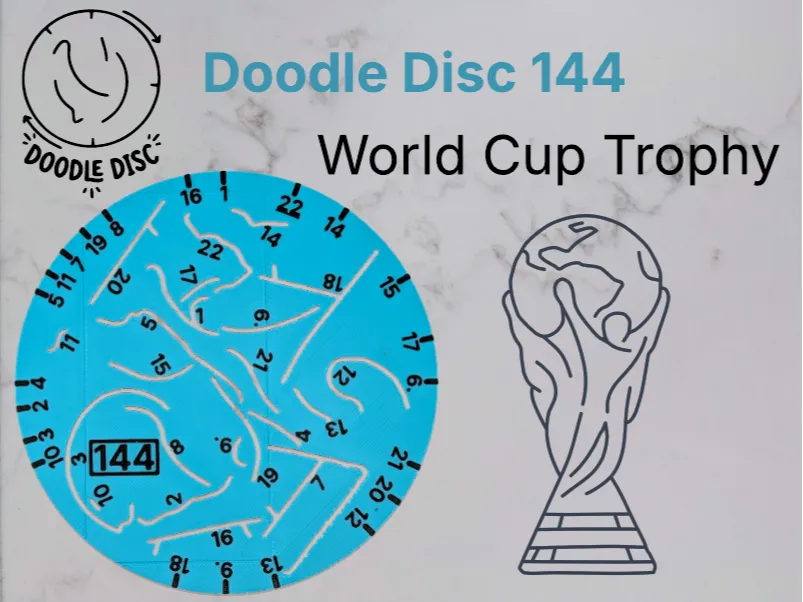 Doodle Disc 144 World Cup Trophy - Free 3D Print Model - MakerWorld