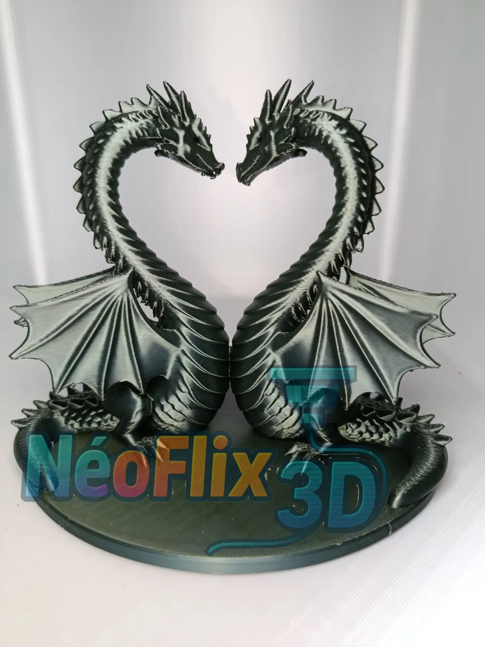Love Dragons – 3D Heart Sculpture - Free 3D Print Model - MakerWorld