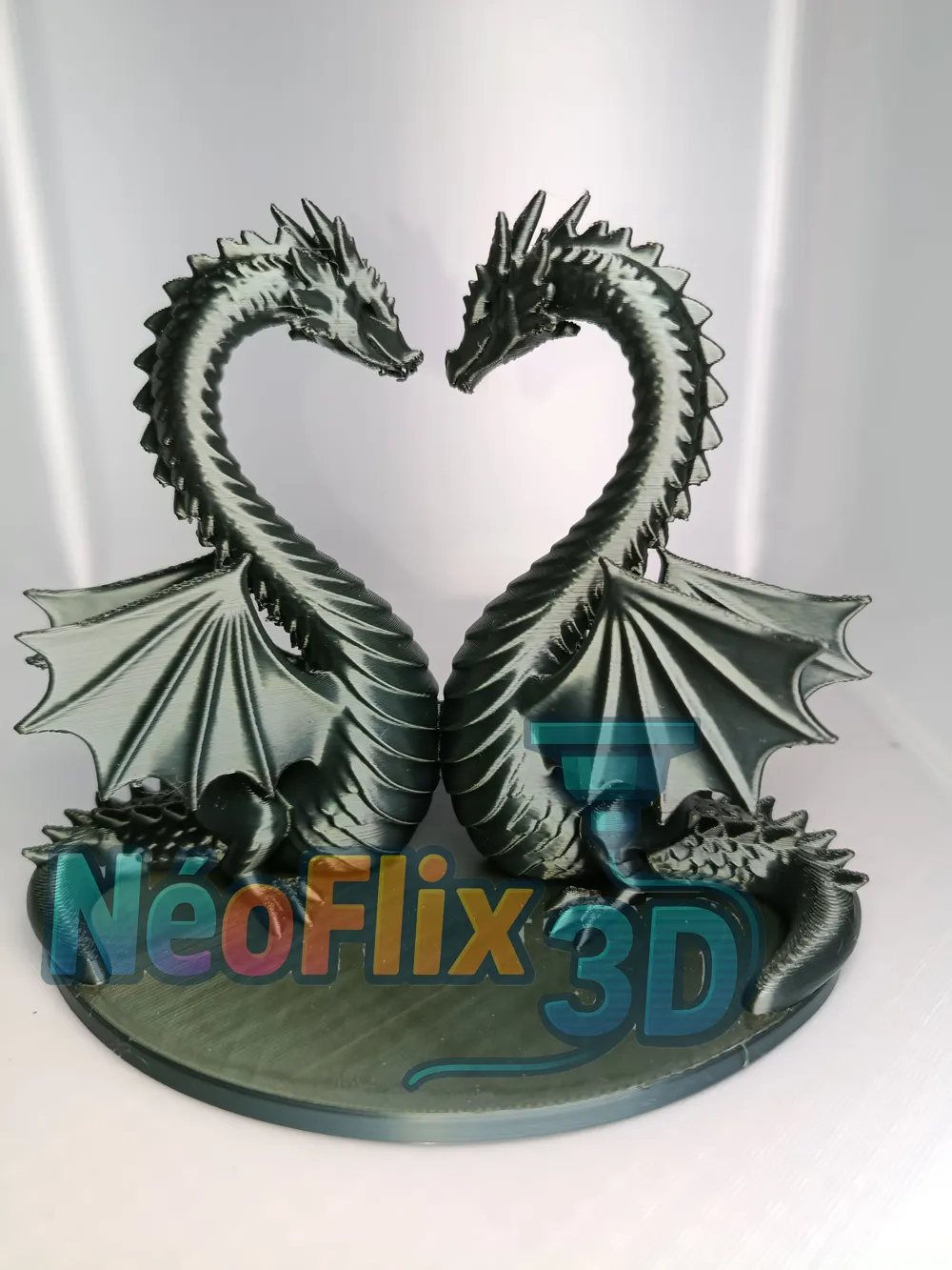 Love Dragons – 3D Heart Sculpture - Free 3D Print Model - MakerWorld
