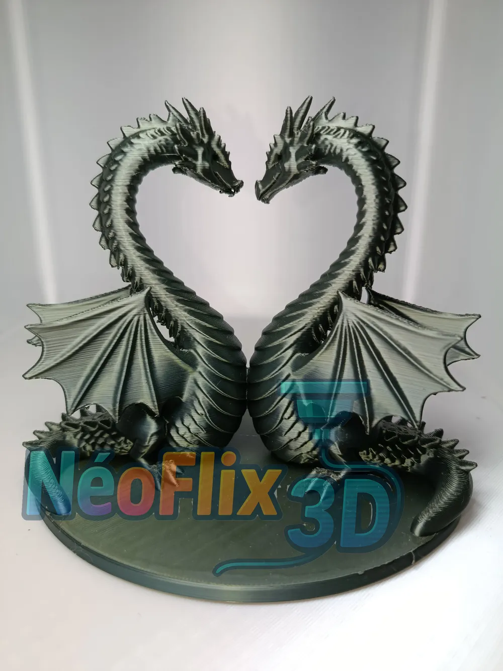 Love Dragons – 3D Heart Sculpture - Free 3D Print Model - MakerWorld