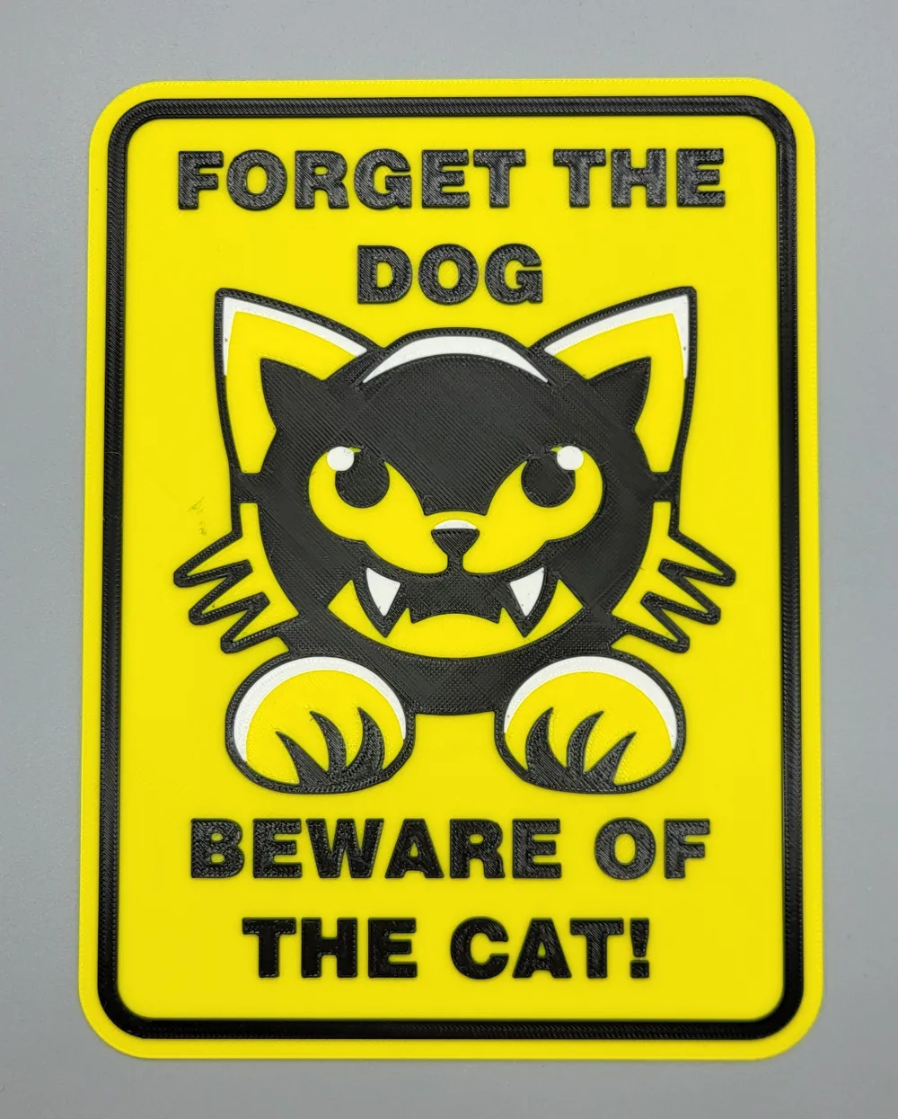 Beware of cat sign by martenh - MakerWorld
