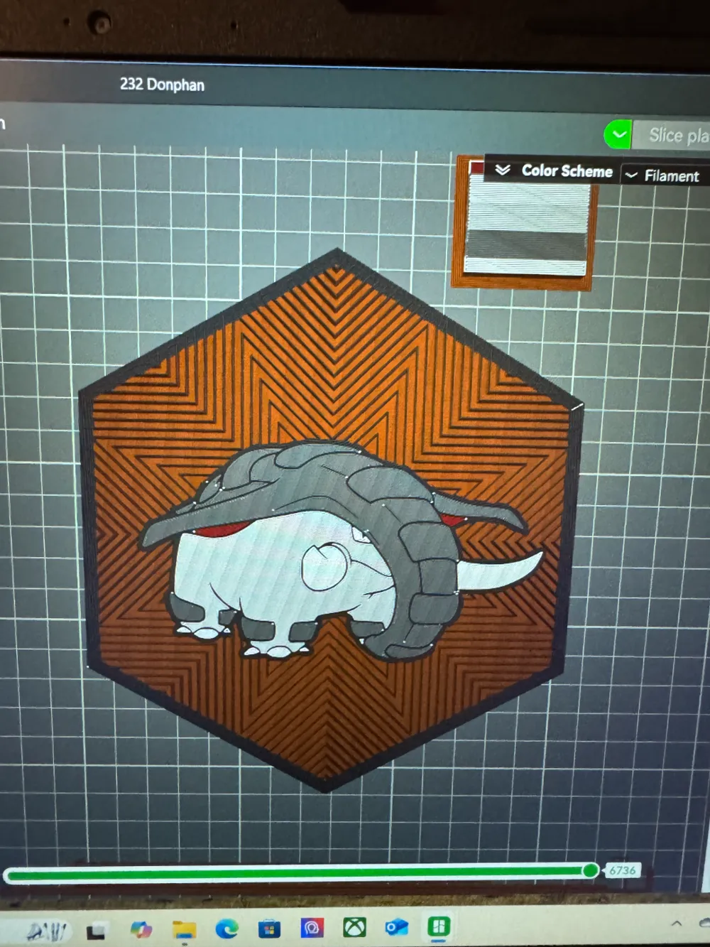 #232 Donphan Hex Wall Art by Laced Up Prints - MakerWorld