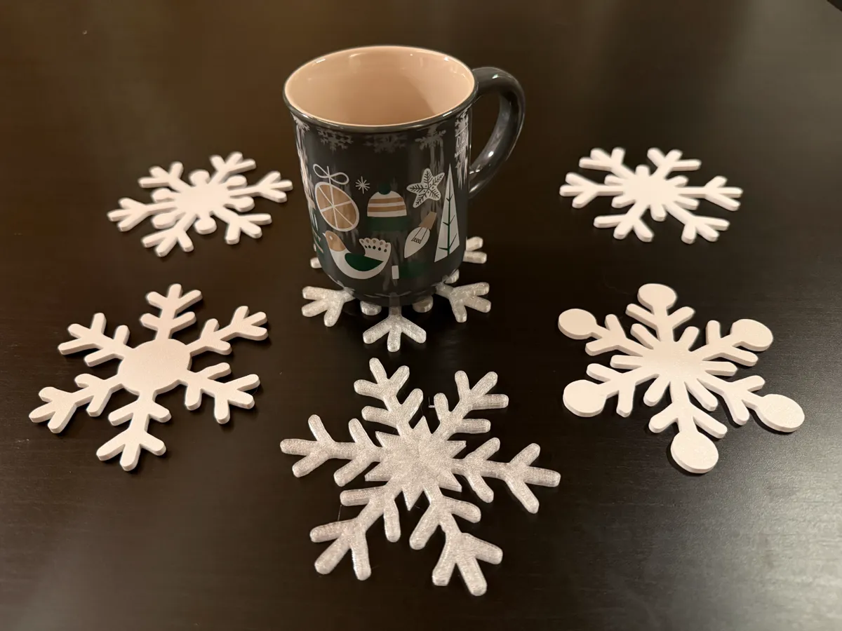 Snowflake Coaster Set - Free 3D Print Model - MakerWorld