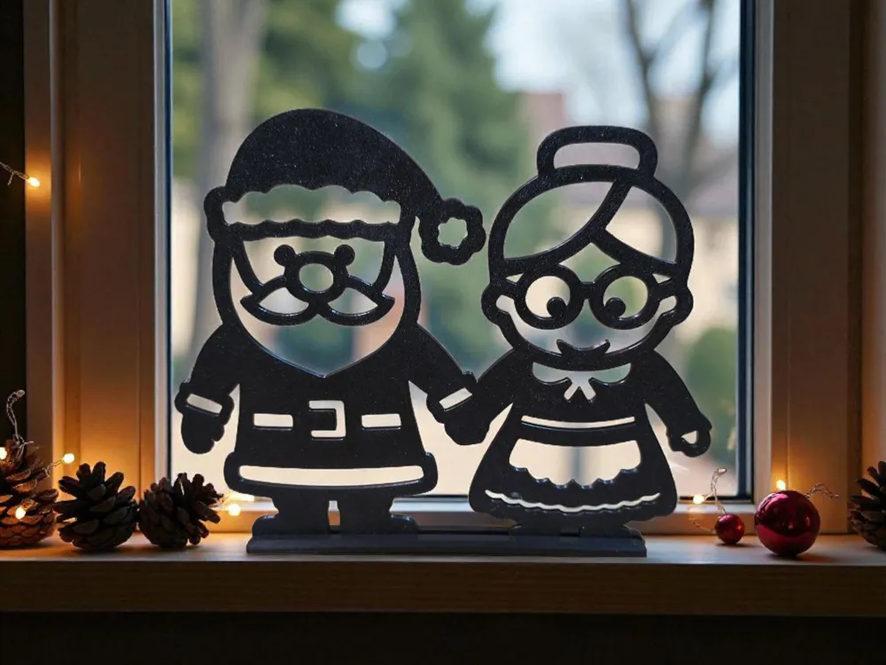 Santa and Mrs Claus standees - Free 3D Print Model - MakerWorld