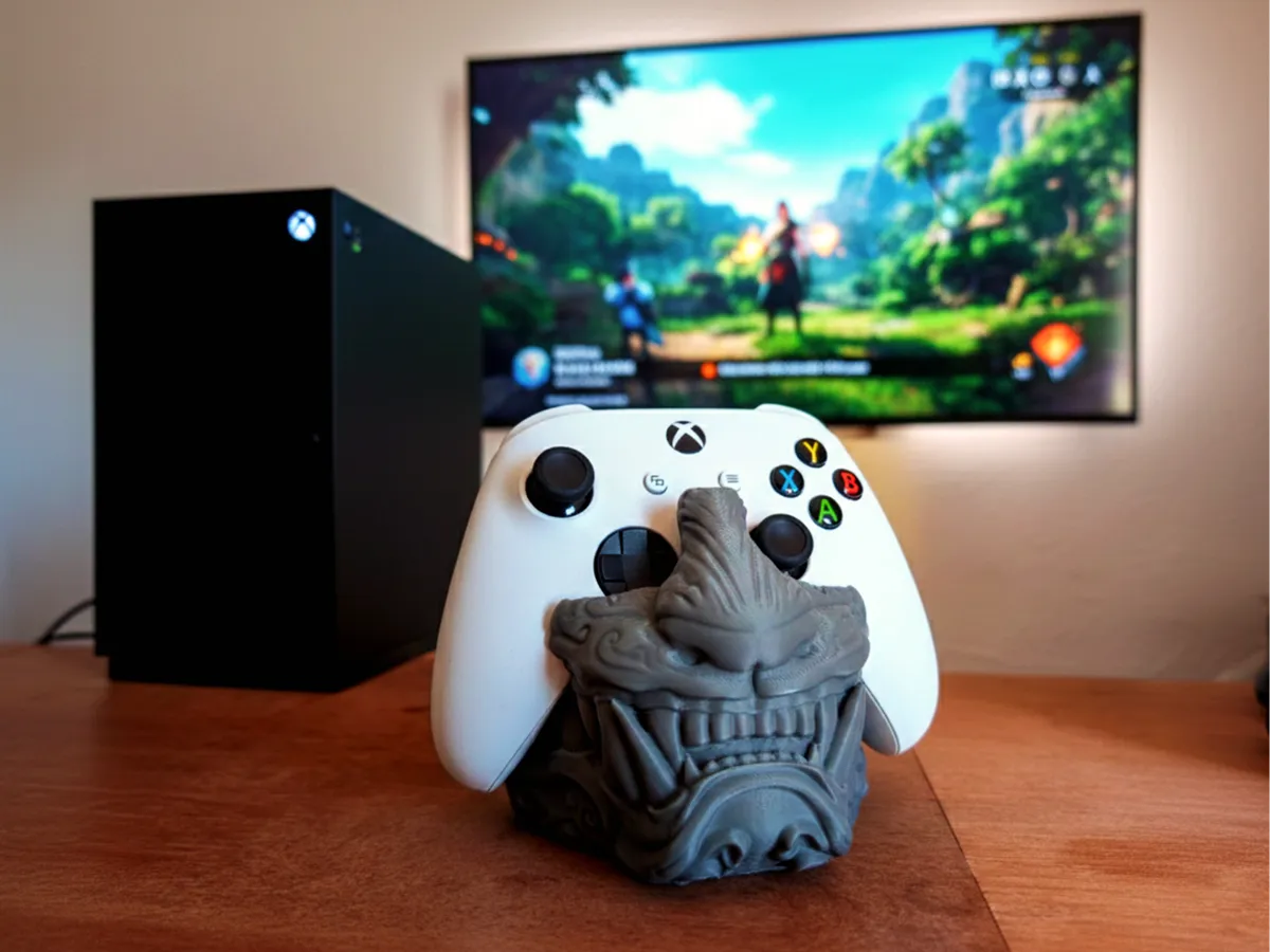 Onimask tiger Xbox controller stand - Free 3D Print Model - MakerWorld