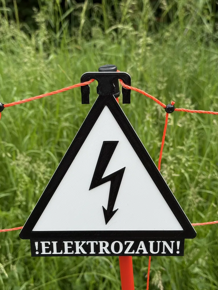 Electric Fence Warning Sign - Free 3D Print Model - MakerWorld