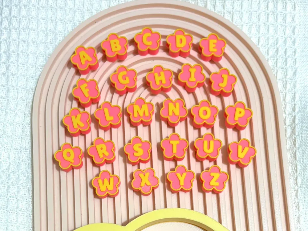 Letras Volumosas Flower Pop - Modelo gratuito para impressão 3D ...