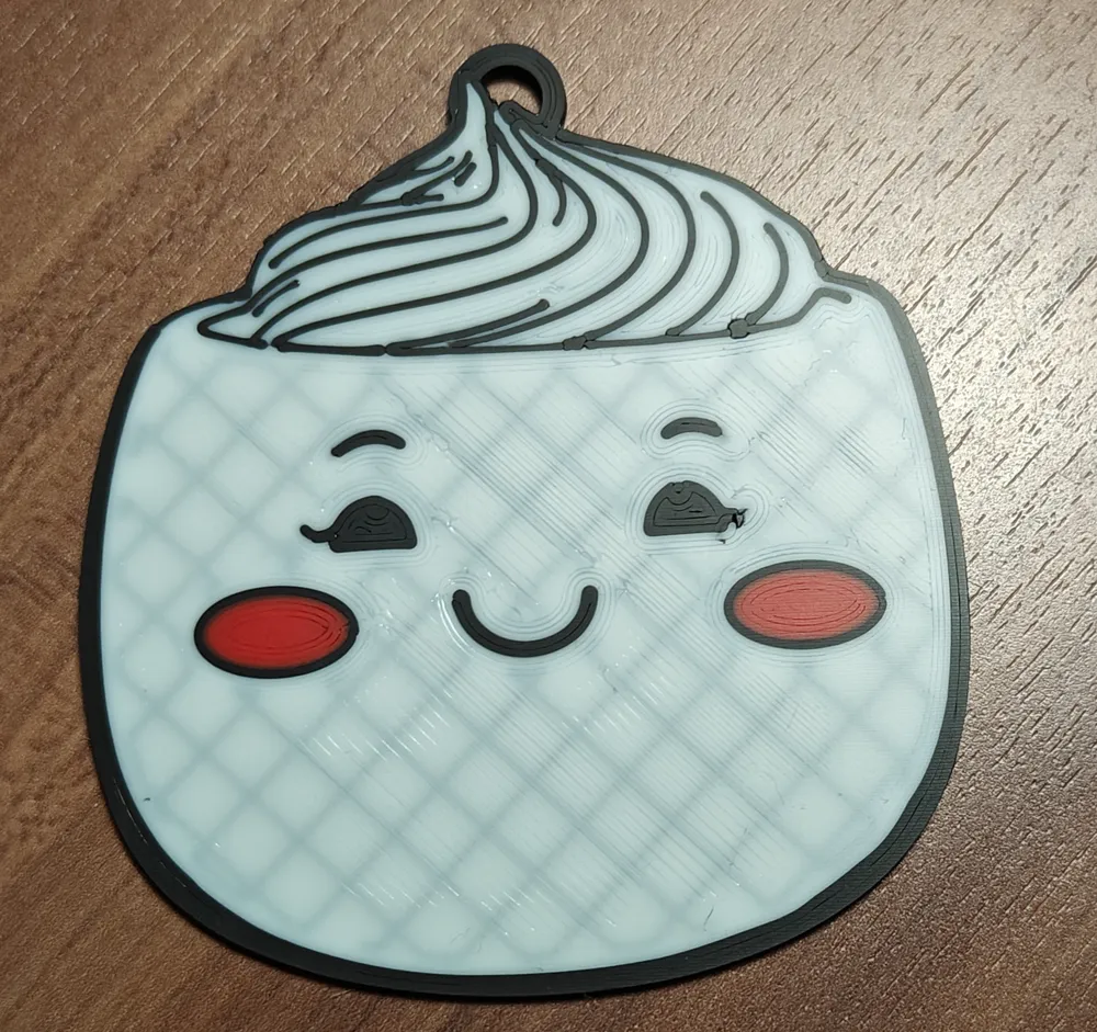 Little cute marshmallow with cream on top keychain/ornament by M ...