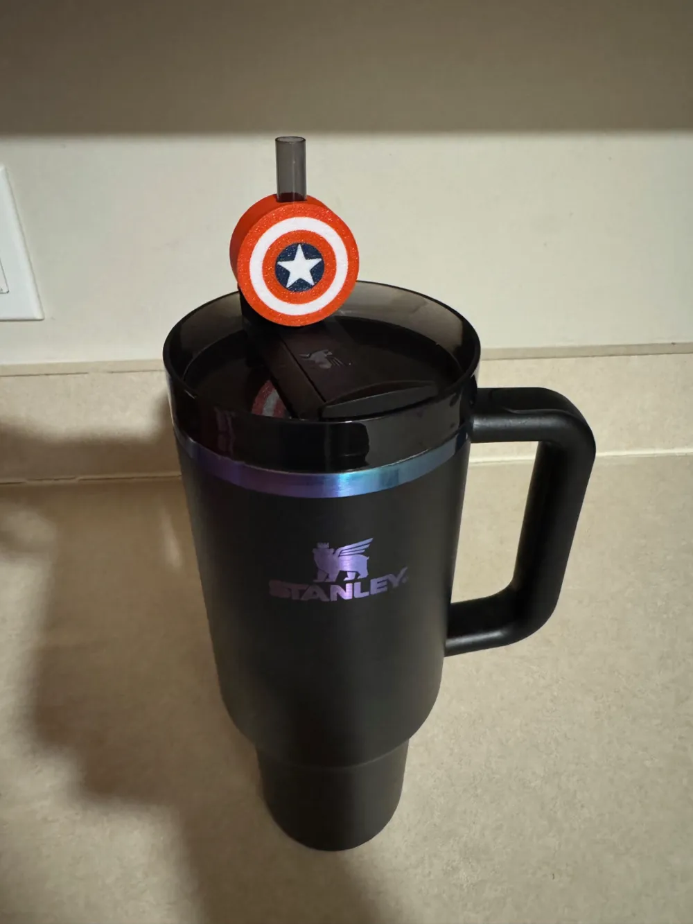 Captain America Shield Stanley Cup Straw Topper by Carman3D MakerWorld ...