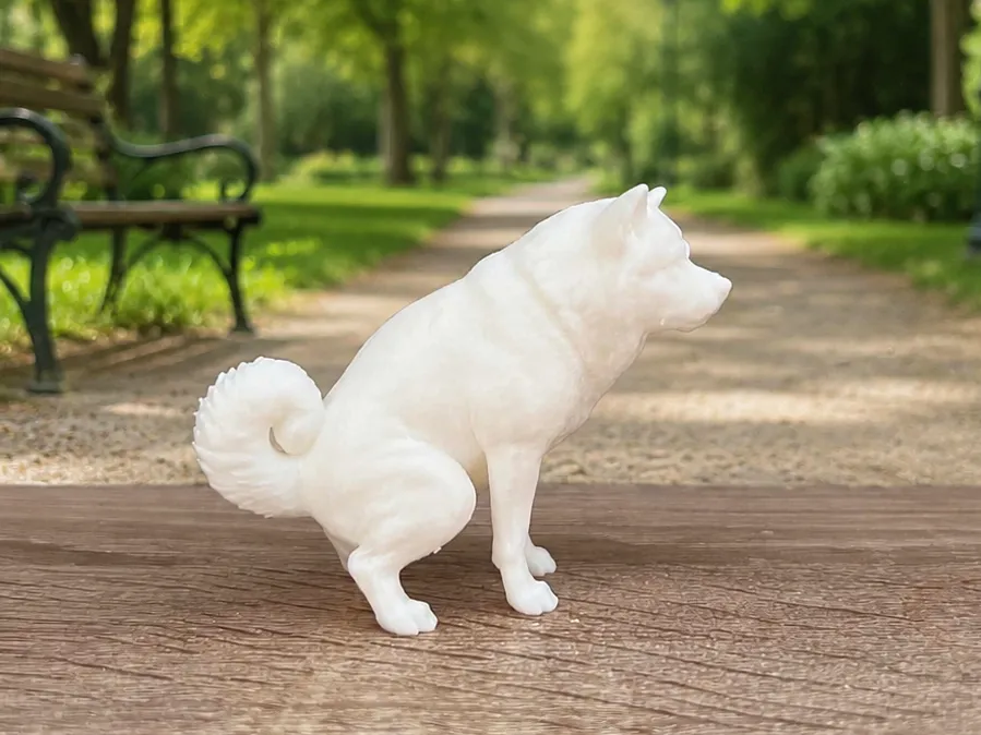 Pooping - Akita Inu - Animal - Dog - Decor - Free 3D Print Model ...