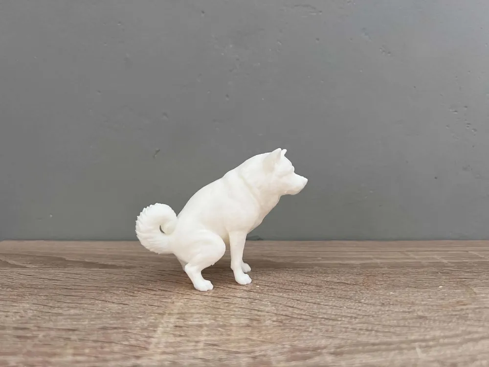 Pooping - Akita Inu - Animal - Dog - Decor - Free 3D Print Model ...