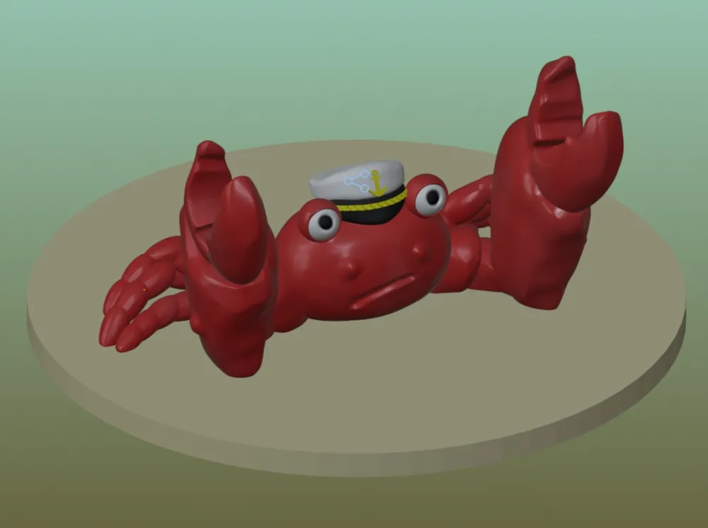 Captain Crabby Pen Holder - Free 3D Print Model - MakerWorld