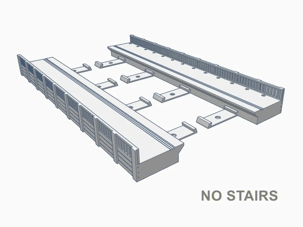 Railway Platform Double Track - N Scale - Free 3D Print Model - MakerWorld