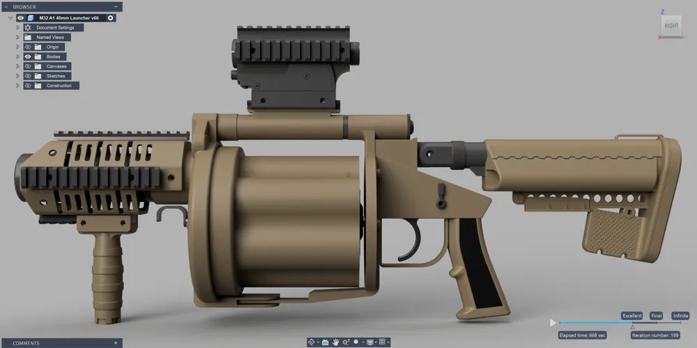 M32A1 40mm Grenade Launcher - 1:1 Display (V1) - Free 3D Print Model ...