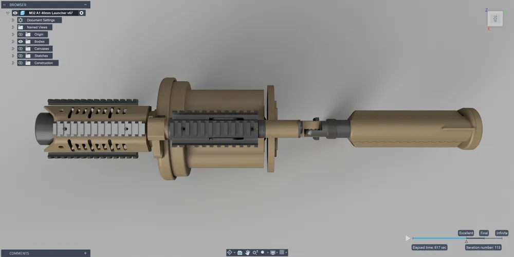 M32A1 40mm Grenade Launcher - 1:1 Display (V1) - Free 3D Print Model ...