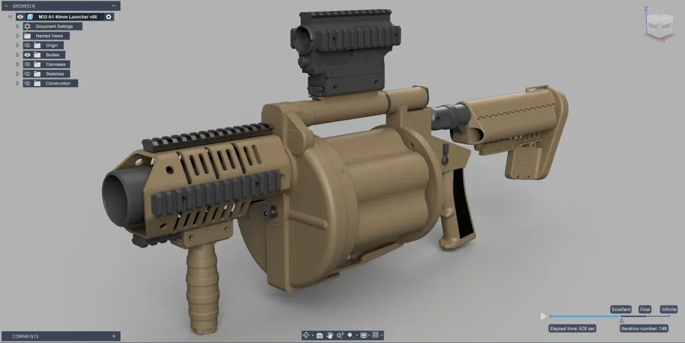 M32A1 40mm Grenade Launcher - 1:1 Display (V1) - Free 3D Print Model ...