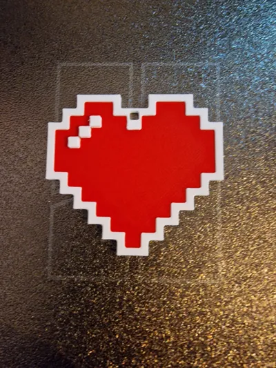Pixel Heart (100%) Keychain by krazi201 - MakerWorld