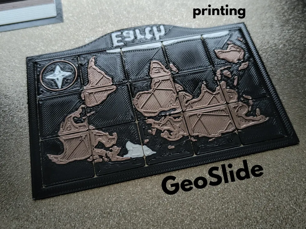 World Map Slide Puzzle – fast print&Print in Place by UniversalMaker ...