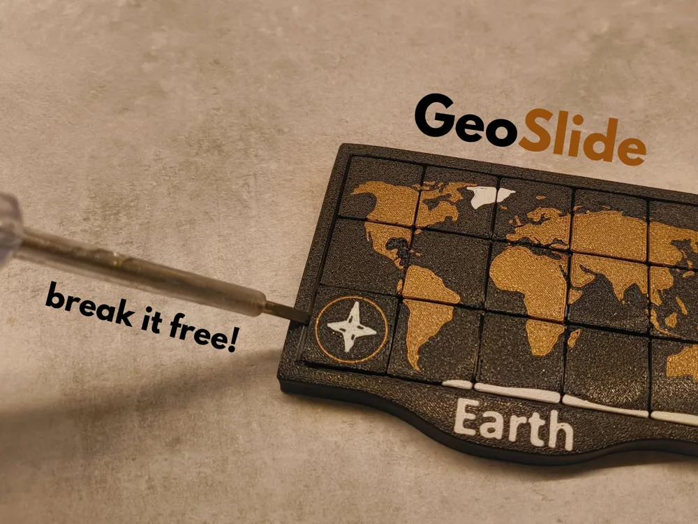 World Map Slide Puzzle – fast print&Print in Place by UniversalMaker ...