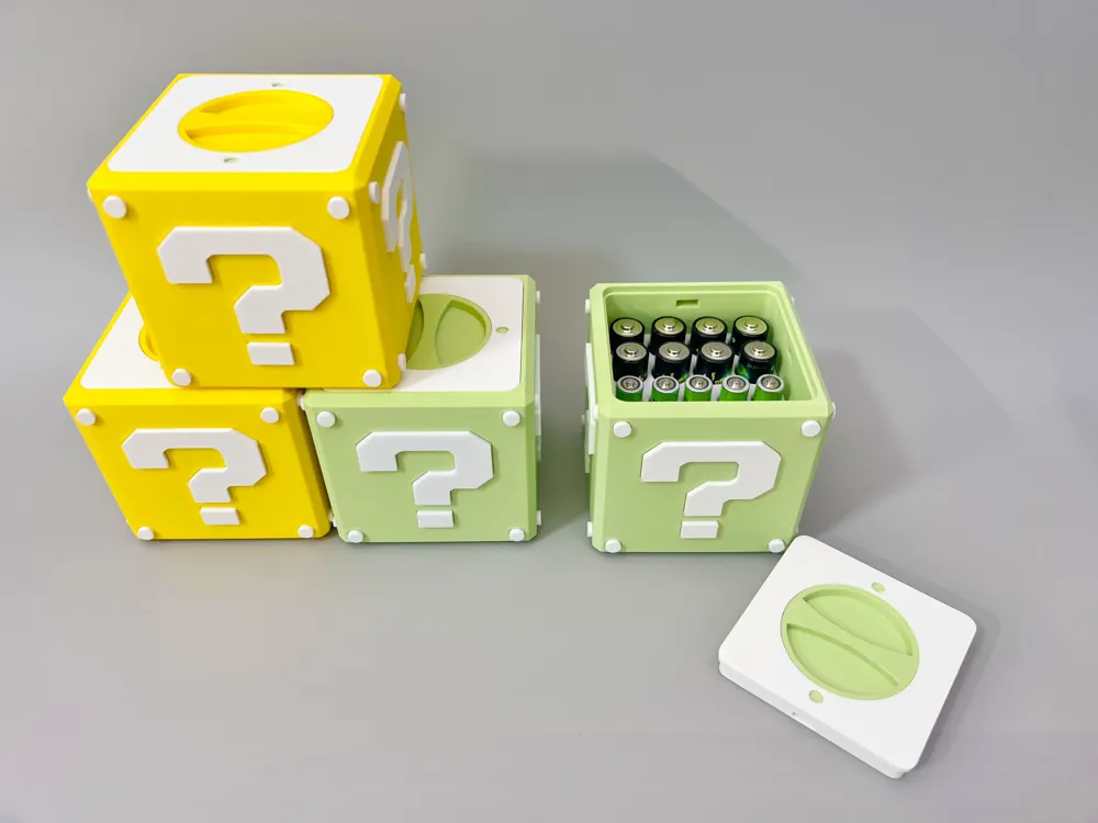Modular Mario Question Mark Block Storage Box | Rotating Lock Structure ...