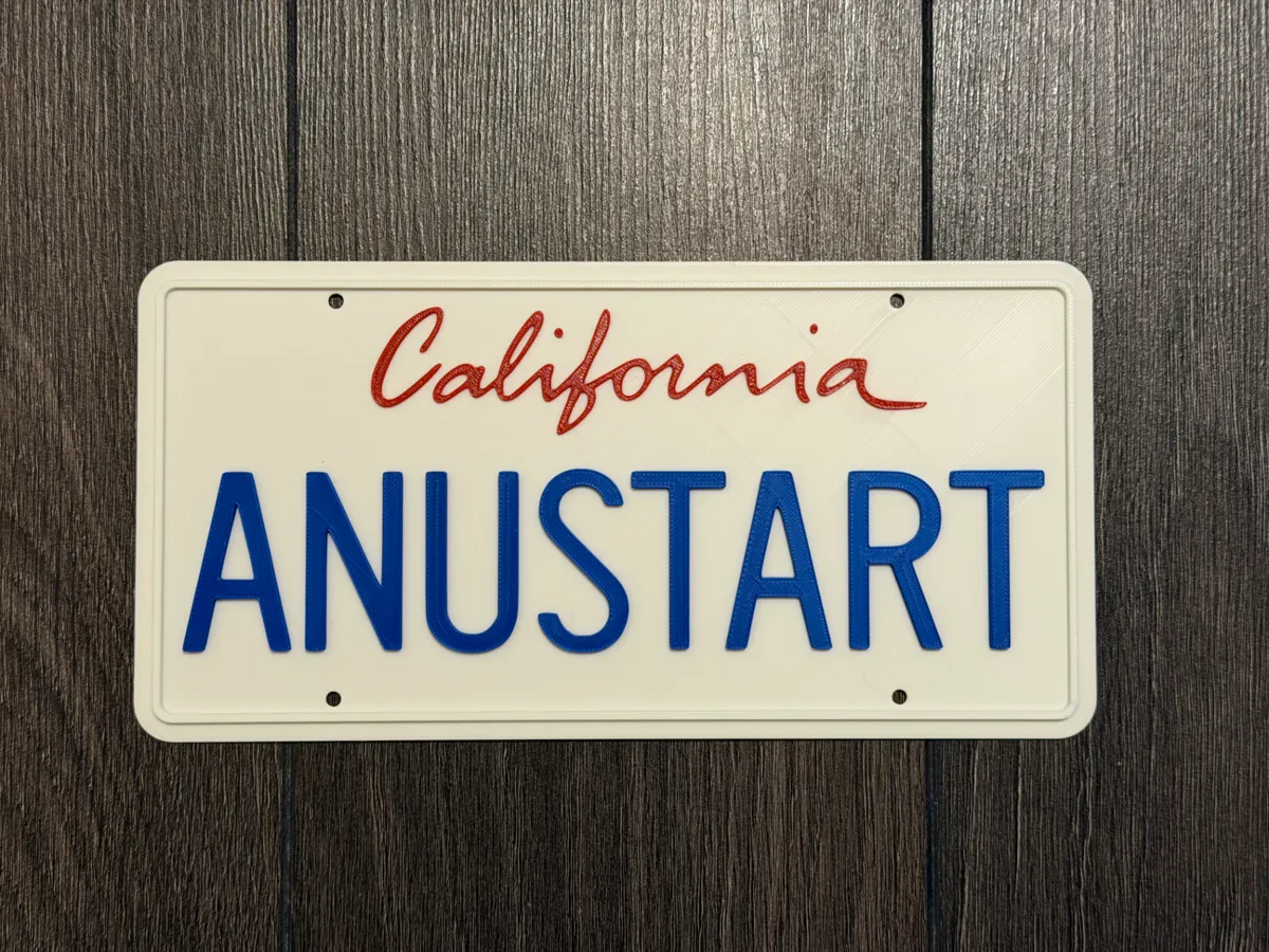 ANUSTART License Plate from Arrested Development - Free 3D Print Model ...