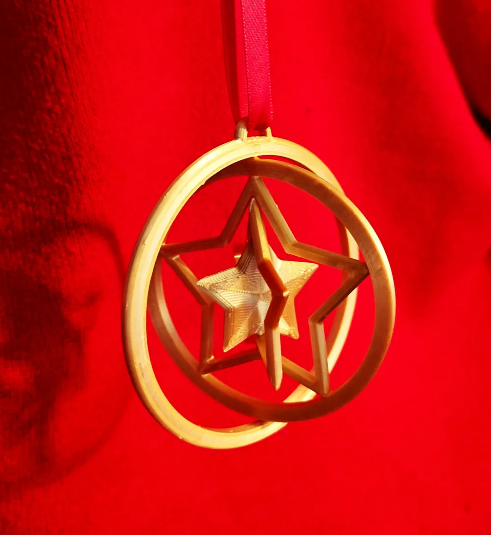 Spinning Christmas Ornament Star Gyro by Marwolaeth - MakerWorld
