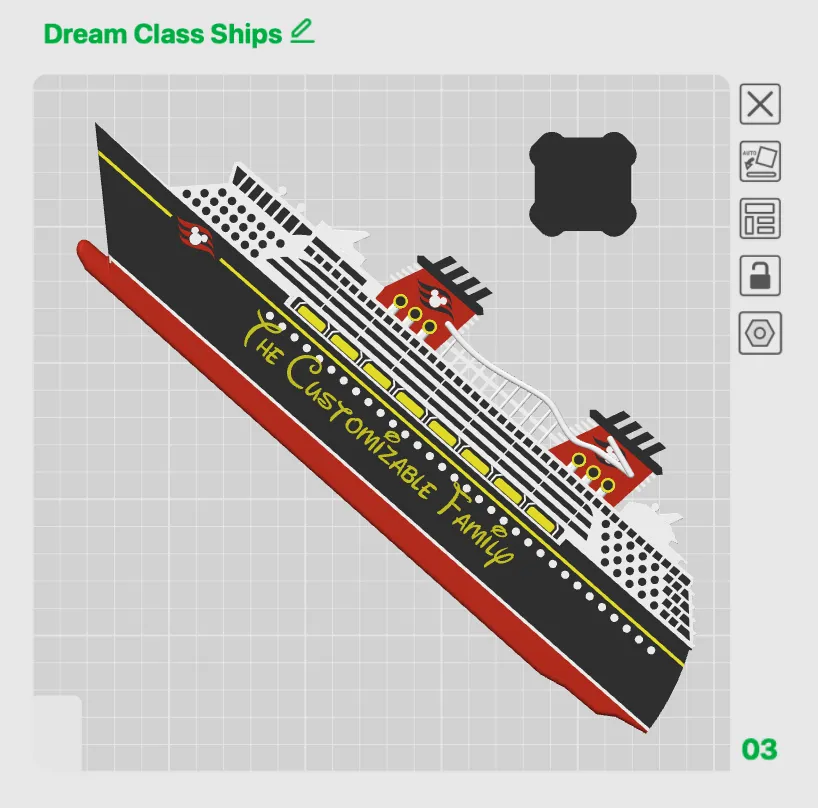 Gen 2 - DCL Ship Magnet (Editable Family Name) - Free 3D Print Model ...