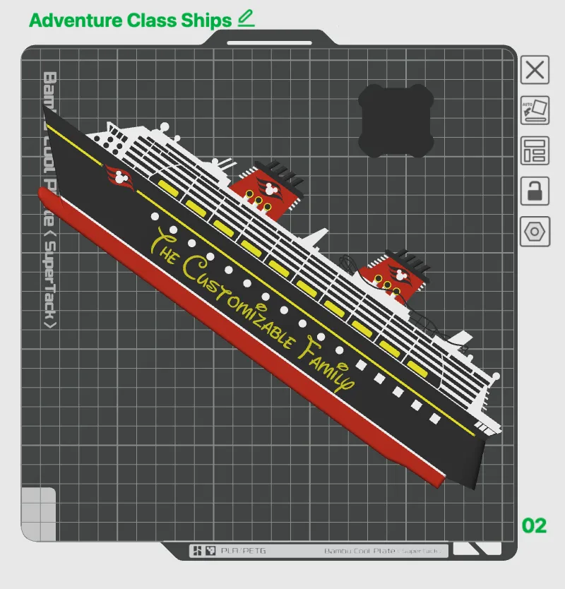 Gen 2 - DCL Ship Magnet (Editable Family Name) - Free 3D Print Model ...