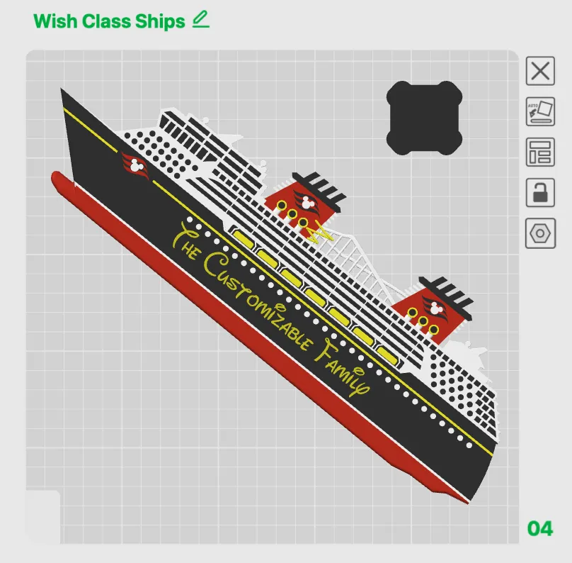 Gen 2 - DCL Ship Magnet (Editable Family Name) - Free 3D Print Model ...