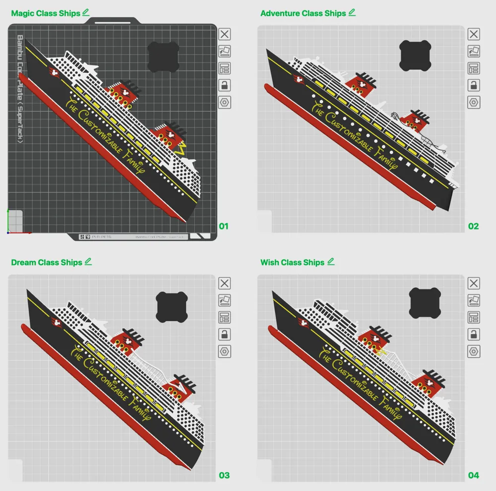 Gen 2 - DCL Ship Magnet (Editable Family Name) - Free 3D Print Model ...