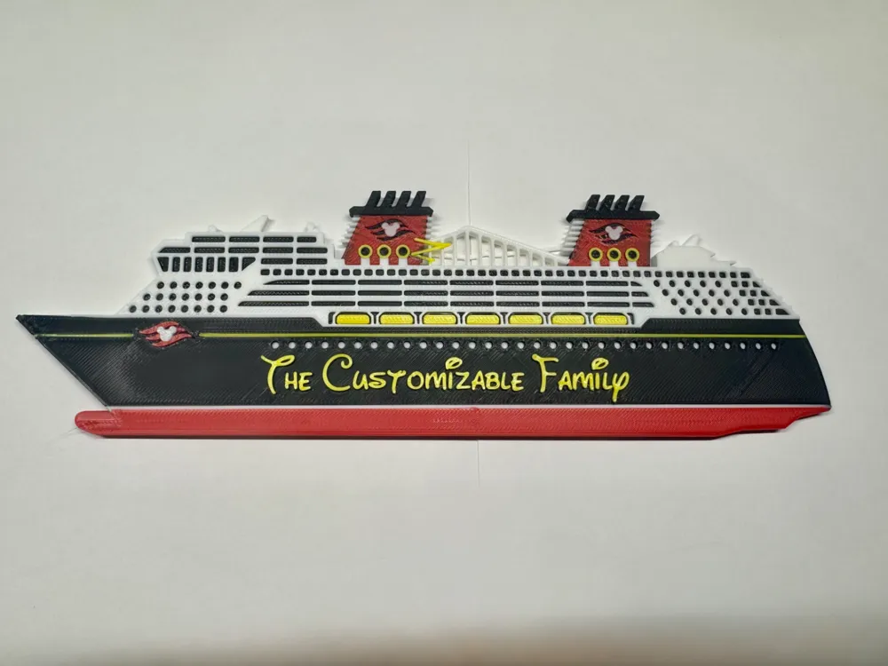 Gen 2 - DCL Ship Magnet (Editable Family Name) - Free 3D Print Model ...