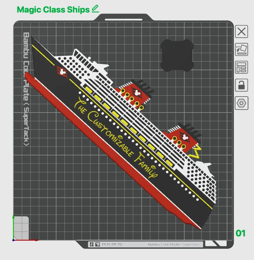 Gen 2 - DCL Ship Magnet (Editable Family Name) - Free 3D Print Model ...