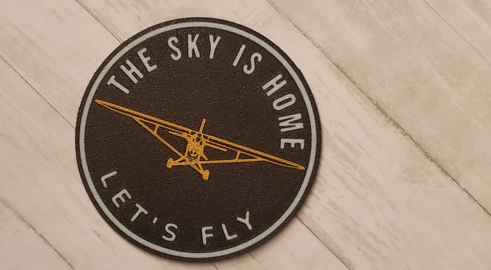 The Sky is Home - Let's Fly - Piper Cub Coaster by Fight2Fly - MakerWorld