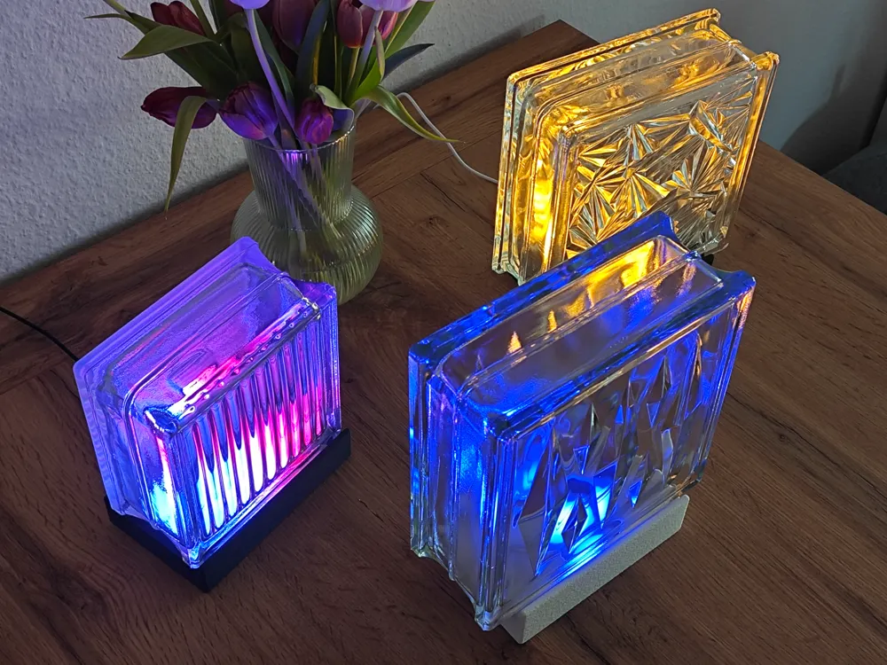 Glass Block Lamp - LED Lamp Kit 001 / RGBW Puck by LightCore3D ...