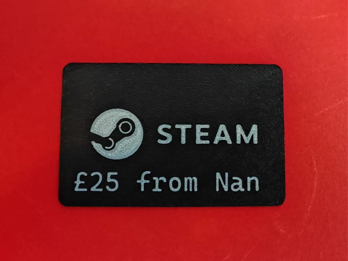 Steam Gift Card with editable Text - Free 3D Print Model - MakerWorld
